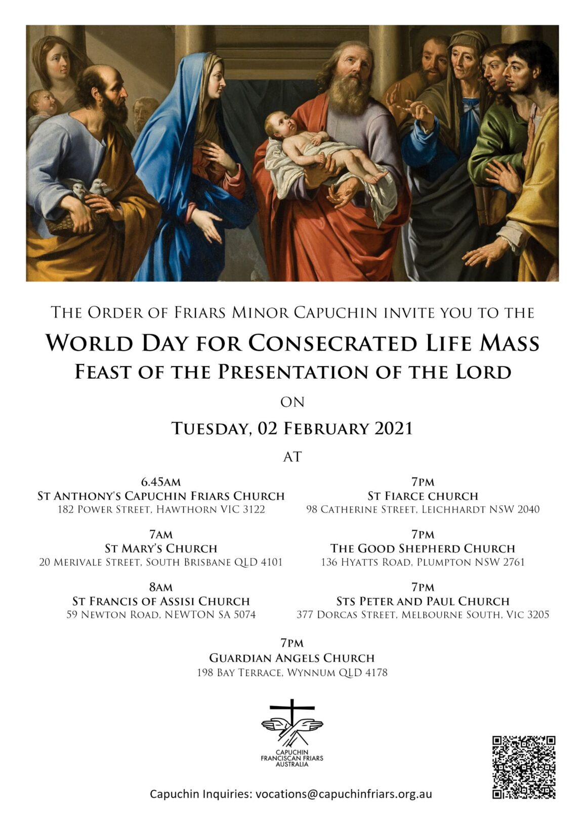 World Day for Consecrated Life Masses | Capuchin Franciscan Friars ...